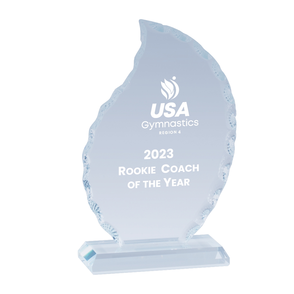 Official USA Gymnastics Glass Flame Award | A-1 Awards, Inc.